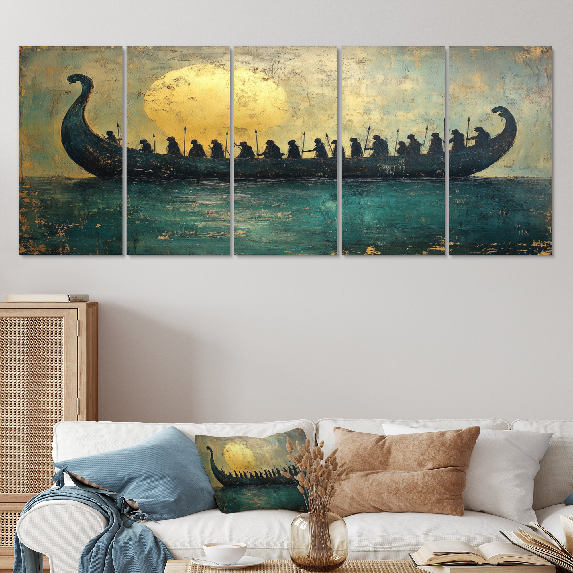 Breakwater Bay Green Vikings Boat Vikings Return - Vikings Boat Wall ...