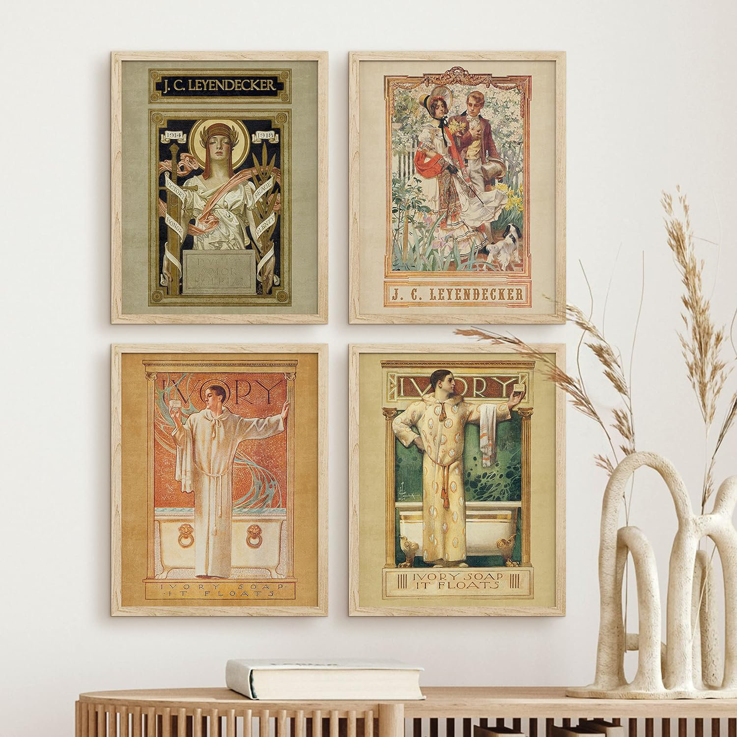 SIGNLEADER Framed Multicolor Leyendecker Art Deco Male Fashion Tapestry ...