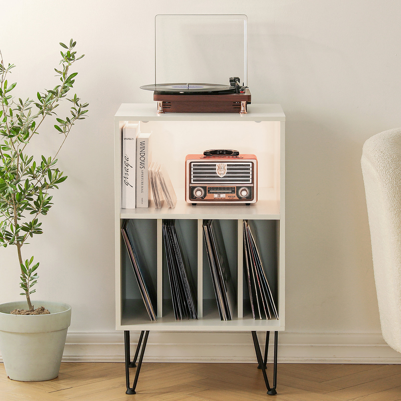 George Oliver Audio Rack with LED Lights & Reviews | Wayfair