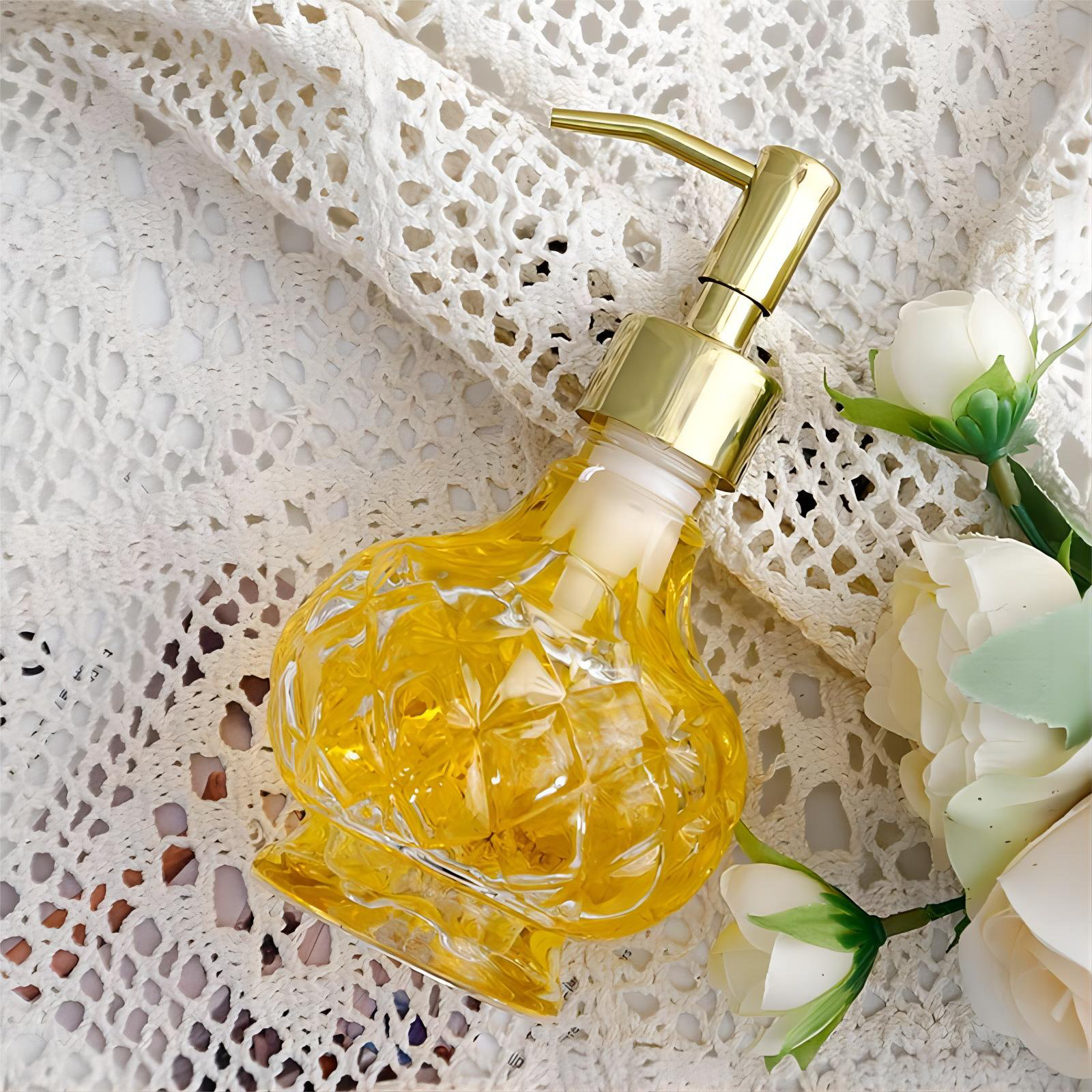 Everly Quinn Glass Soap Dispenser With Pump And Stainless Steel Tray ...