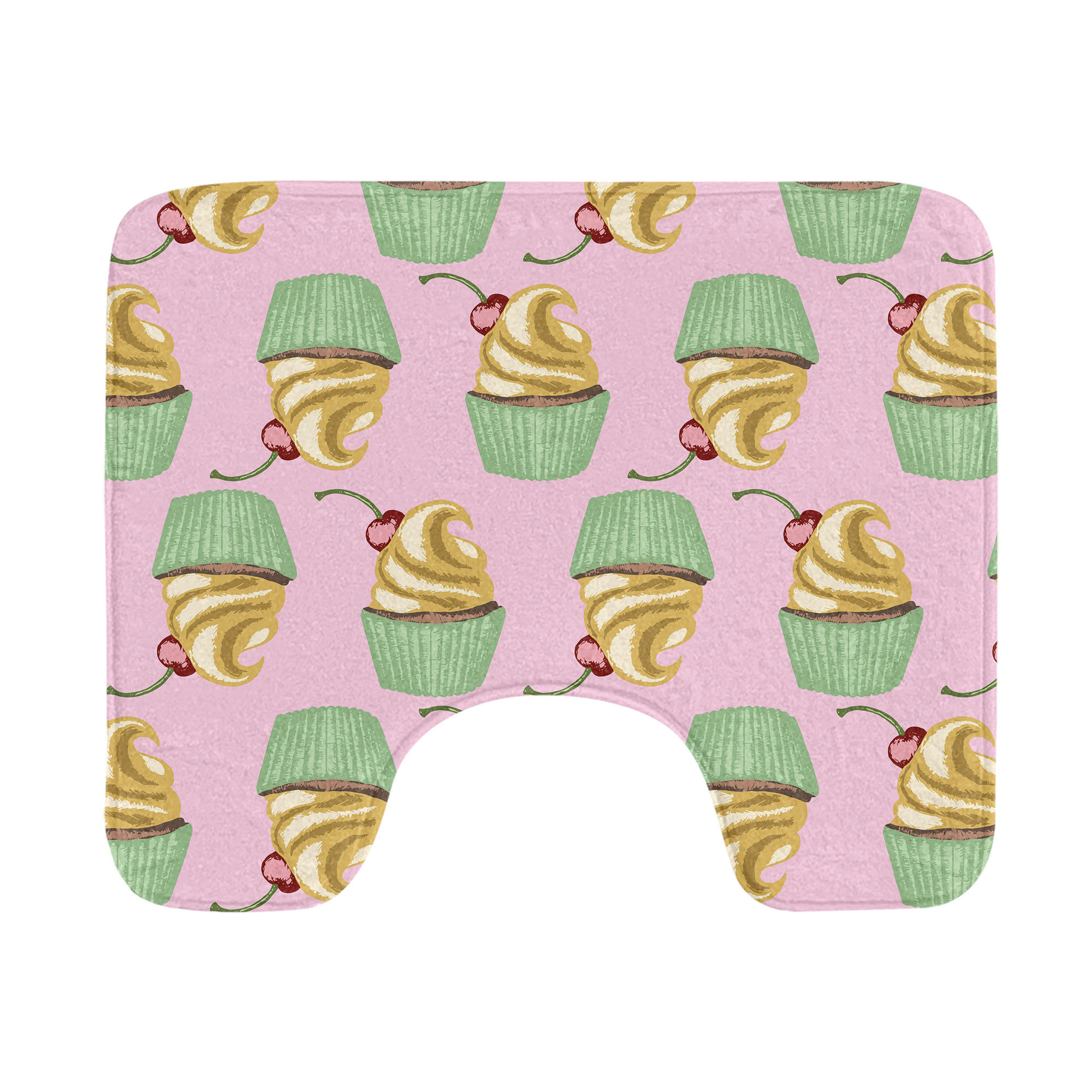 East Urban Home Cupcake Toilet Mat U-Shape Bathroom Rug 20" Multicolor ...
