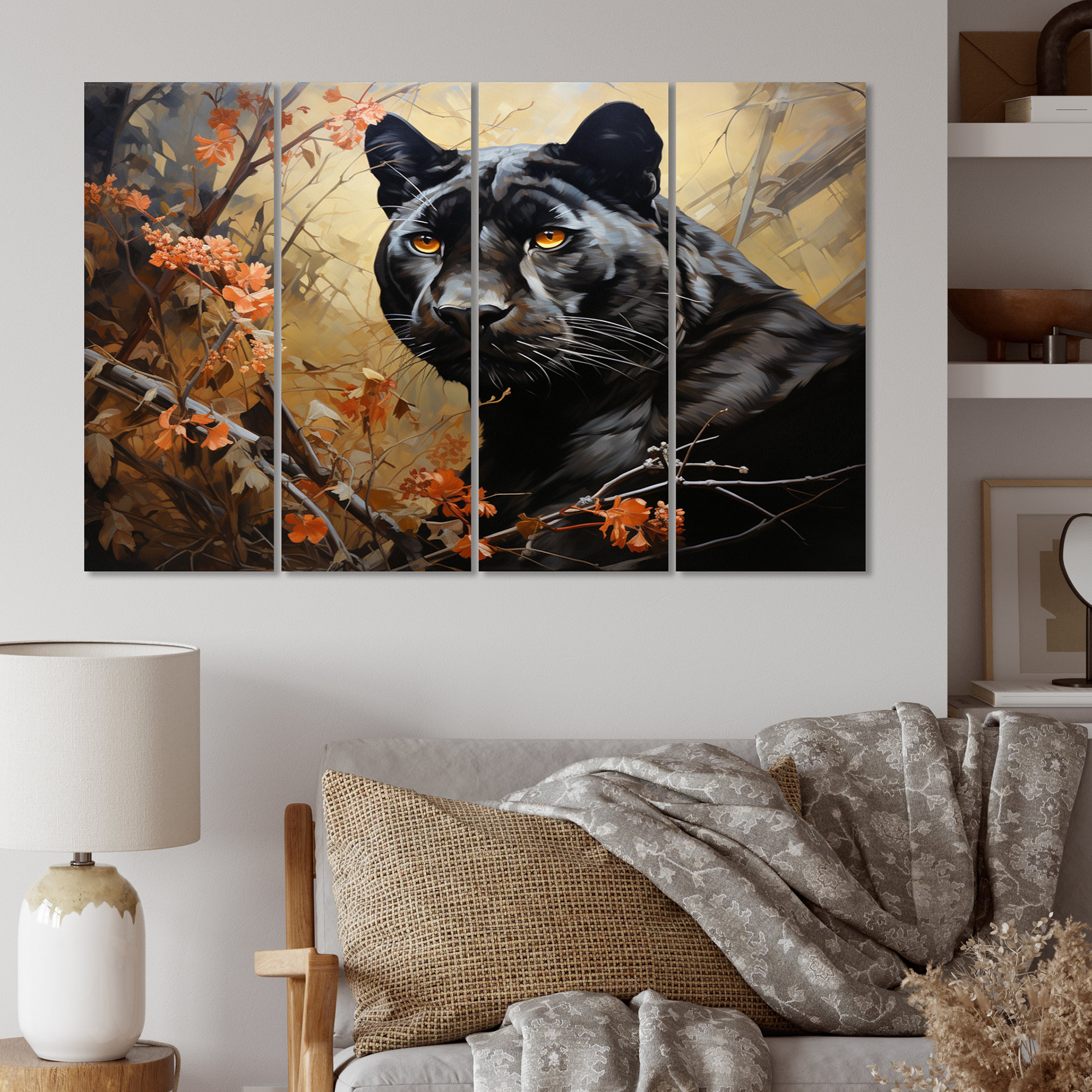Dakota Fields " Black Panther Collage Of Nature " 4 - Pieces | Wayfair