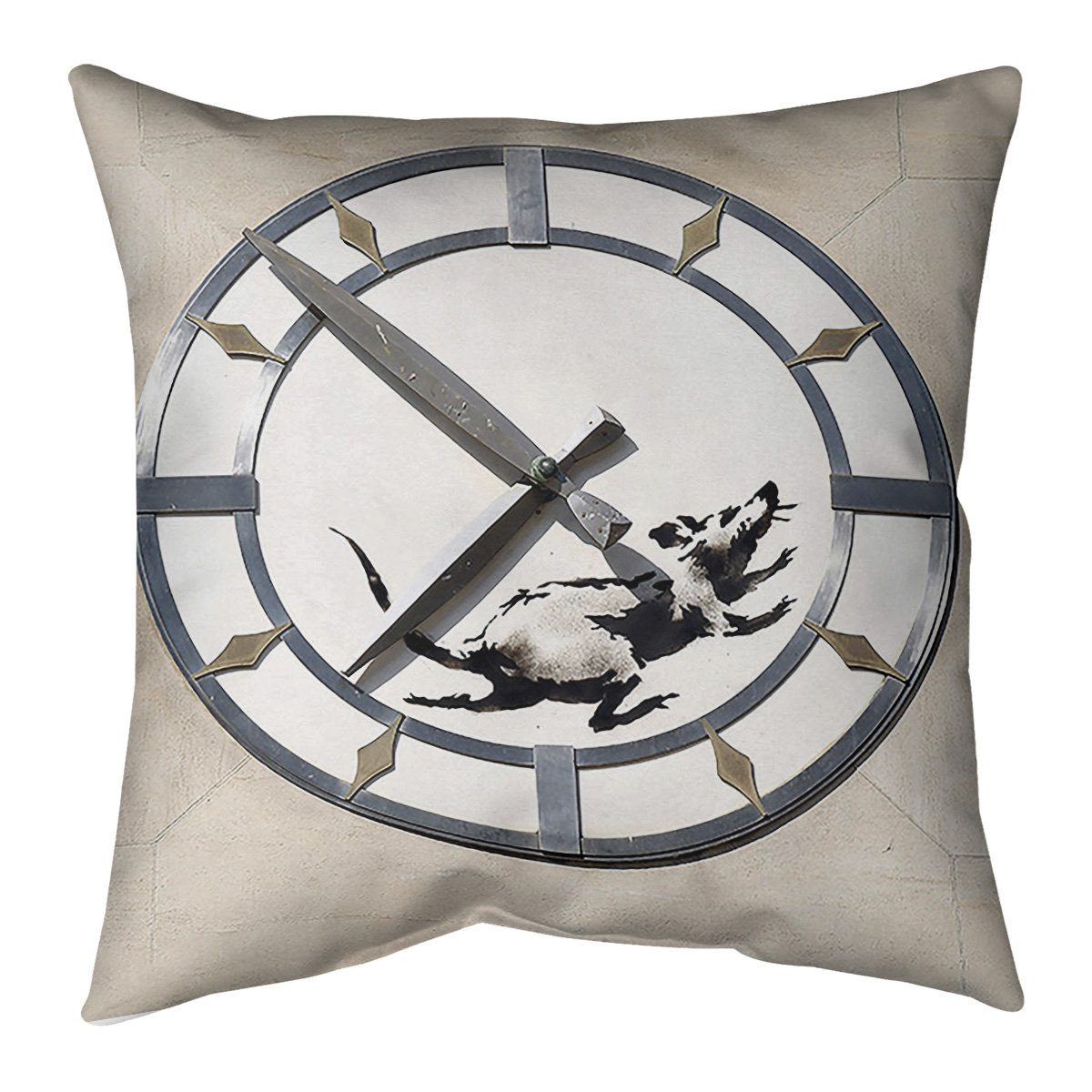 ArtVerse Rat Clock Pillow | Wayfair