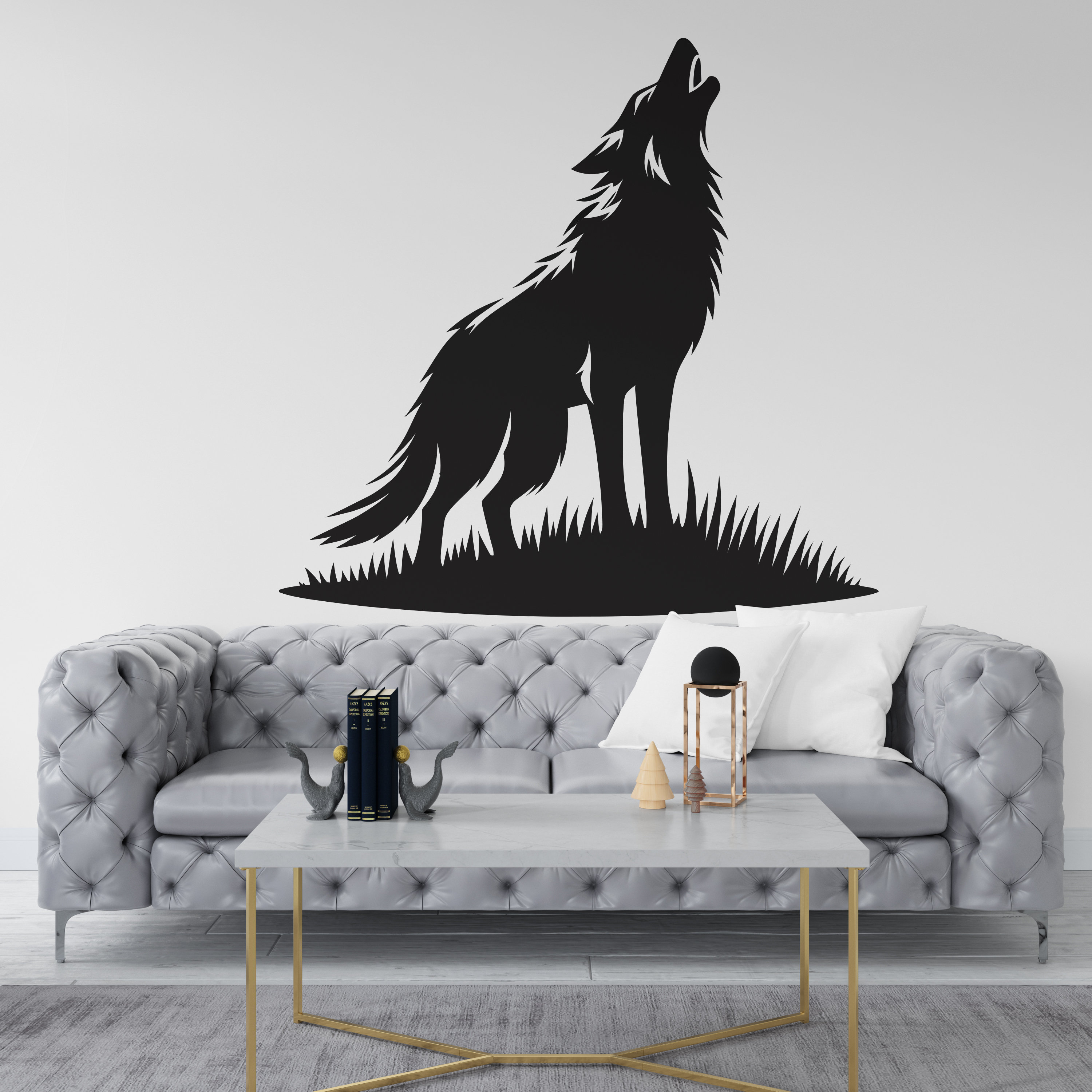 Millwood Pines Wolf Wall Decal Animal Wall Decor Wolf Moon Wall Art ...