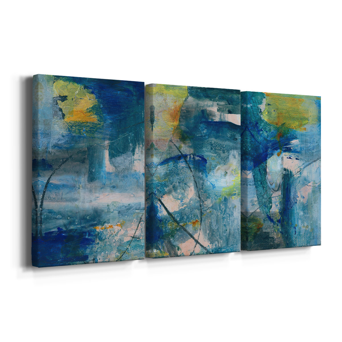 Wrought Studio Spring Winds I -Custom Wrapped Gallery Canvas - 3 Pieces ...