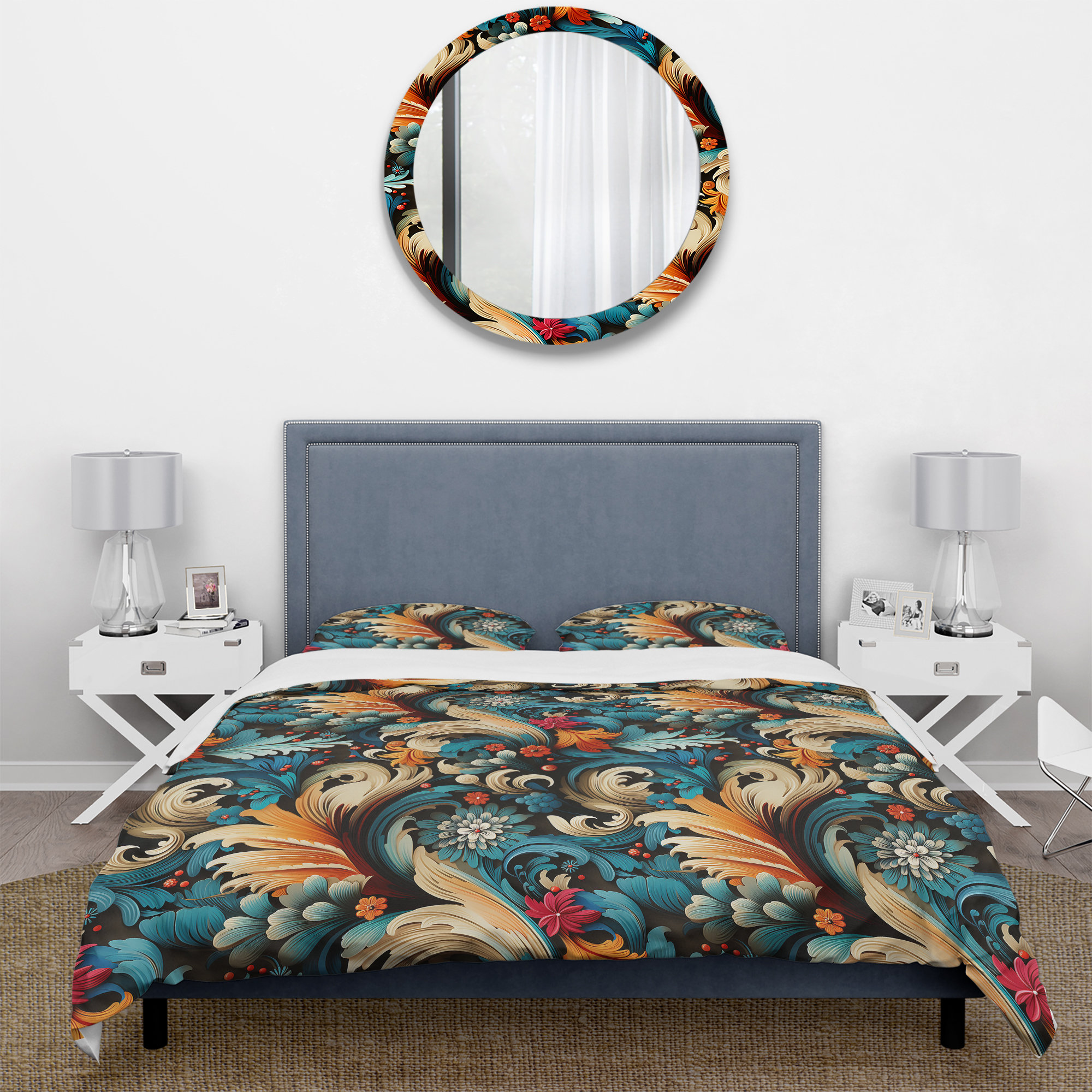 Design Art Ramisha Retro Revival Paisley Pattern II - Paisley Duvet ...