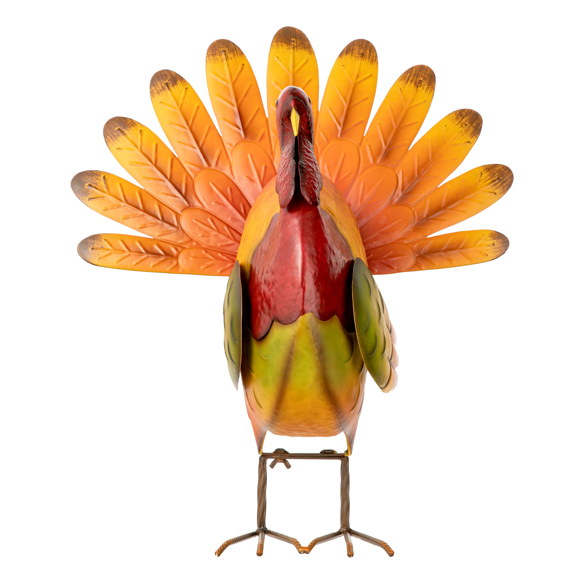 The Holiday Aisle® 21.5"H Thanksgiving Metal Turkey Porch Decor ...