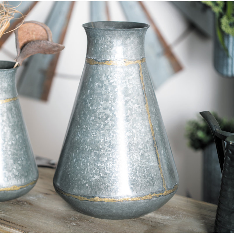 Gracie Oaks Gebhard 16" Metal Table Vase | Wayfair