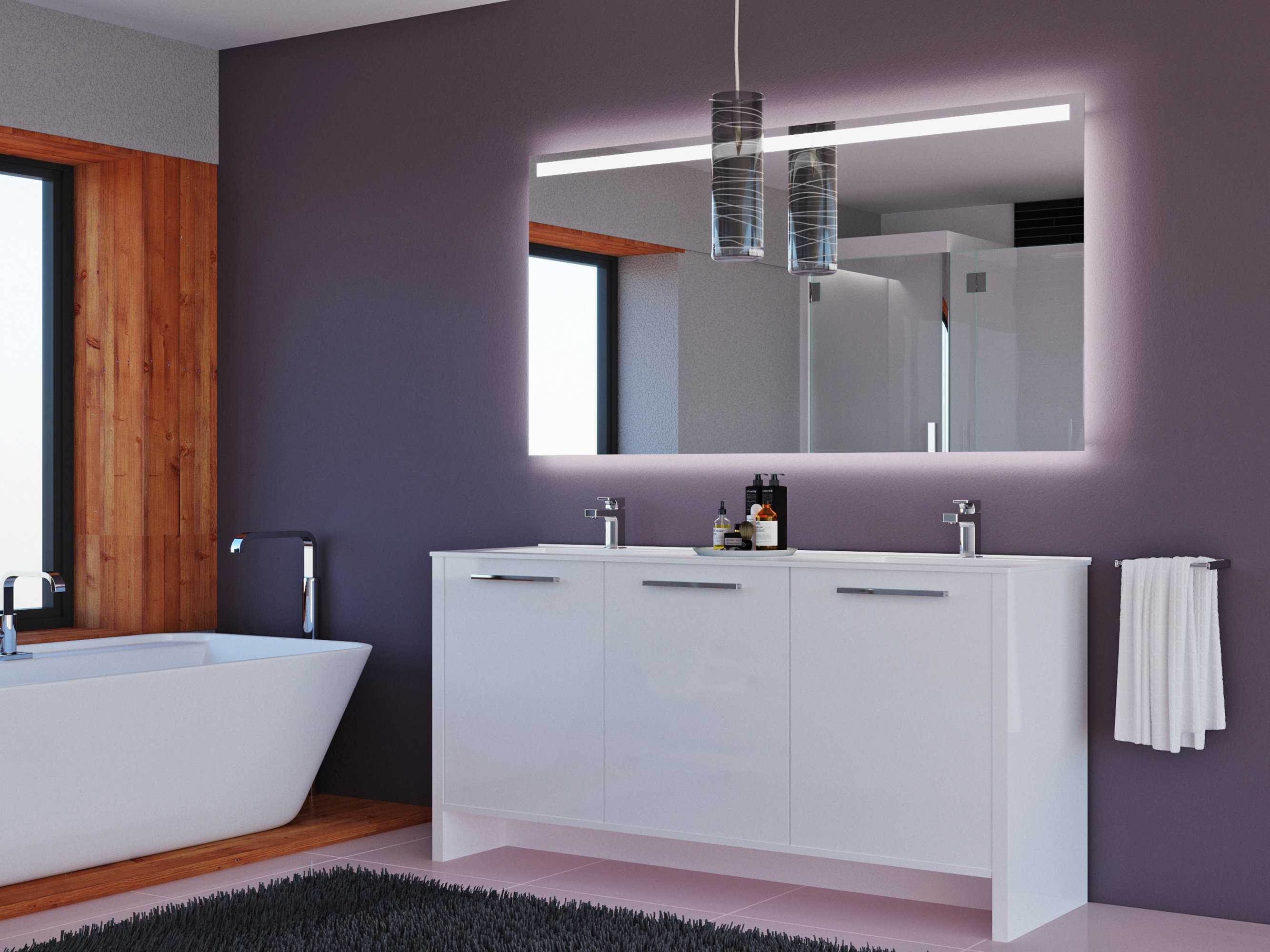 Orren Ellis Nico 62.99'' Double Bathroom Vanity with Manufactured Wood ...