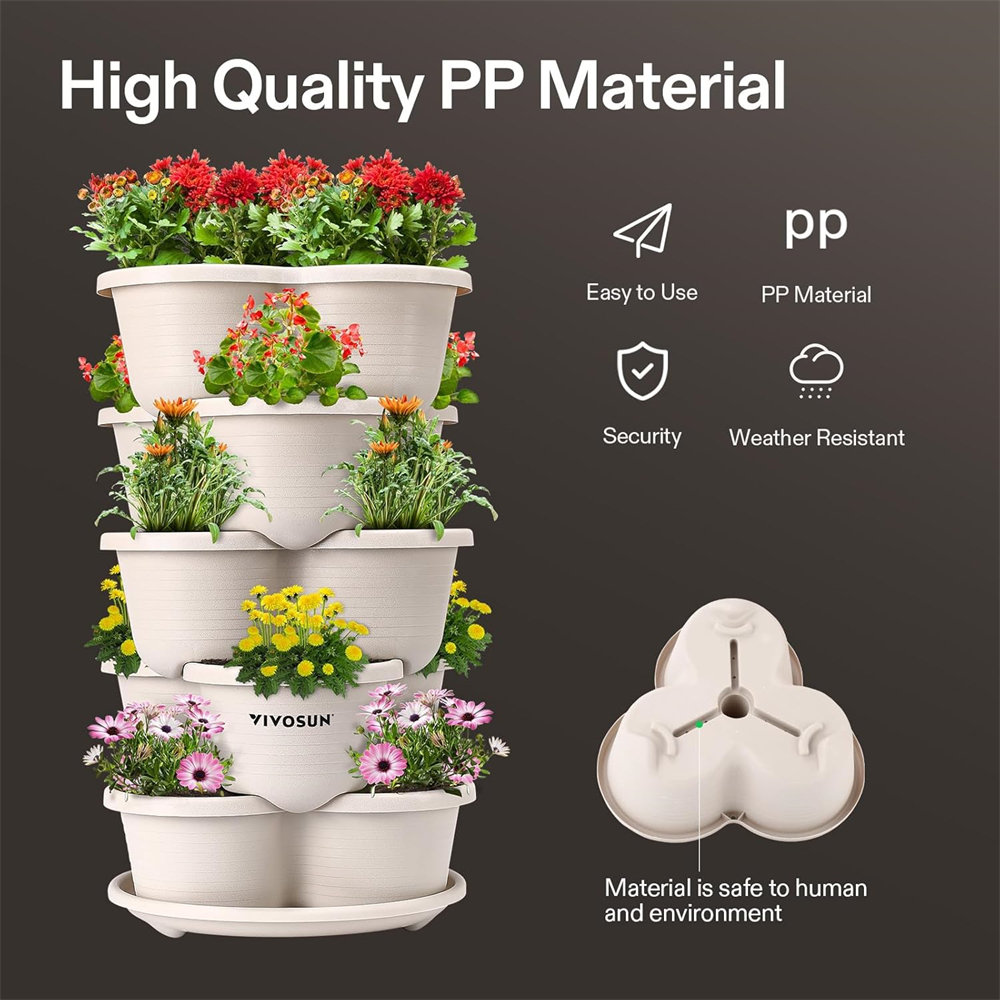 Ophelia & Co. 5 Tier Vertical Gardening Stackable Planter For ...