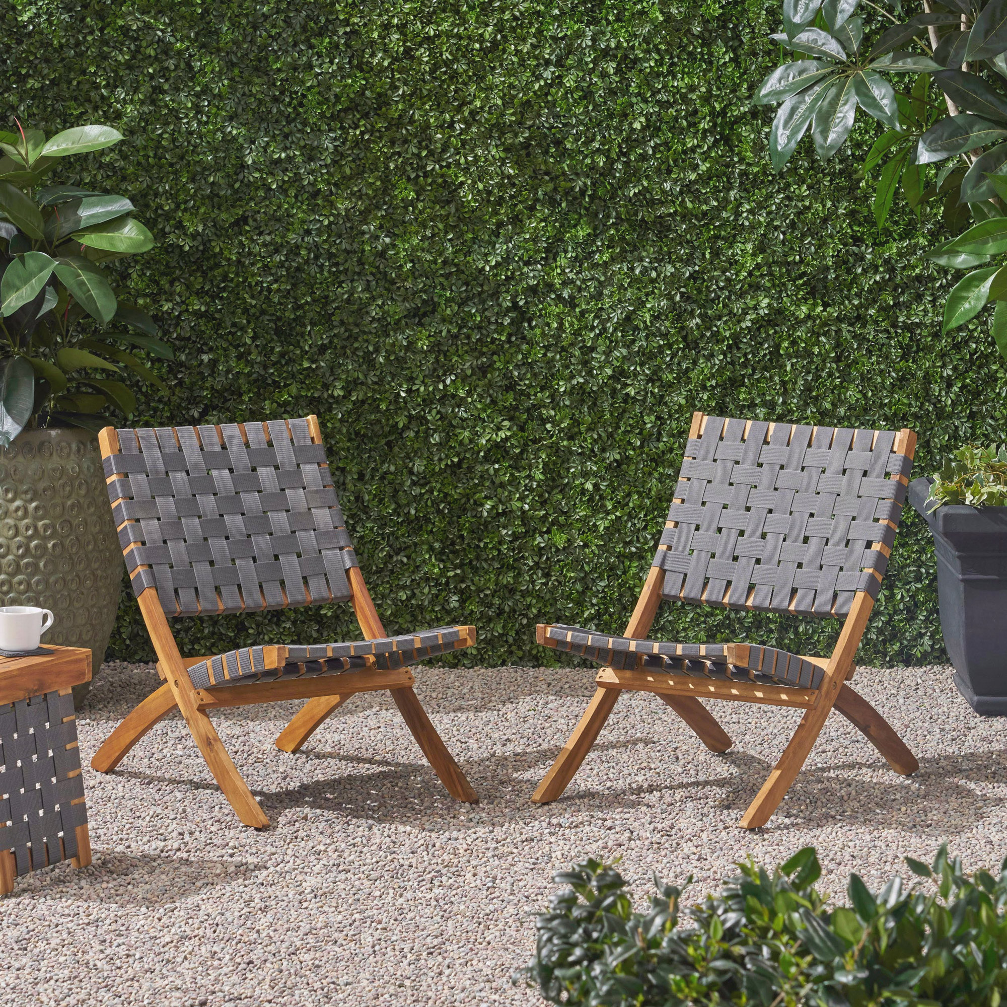 Ebern Designs Patio Side Chair(Set of 2) | Wayfair
