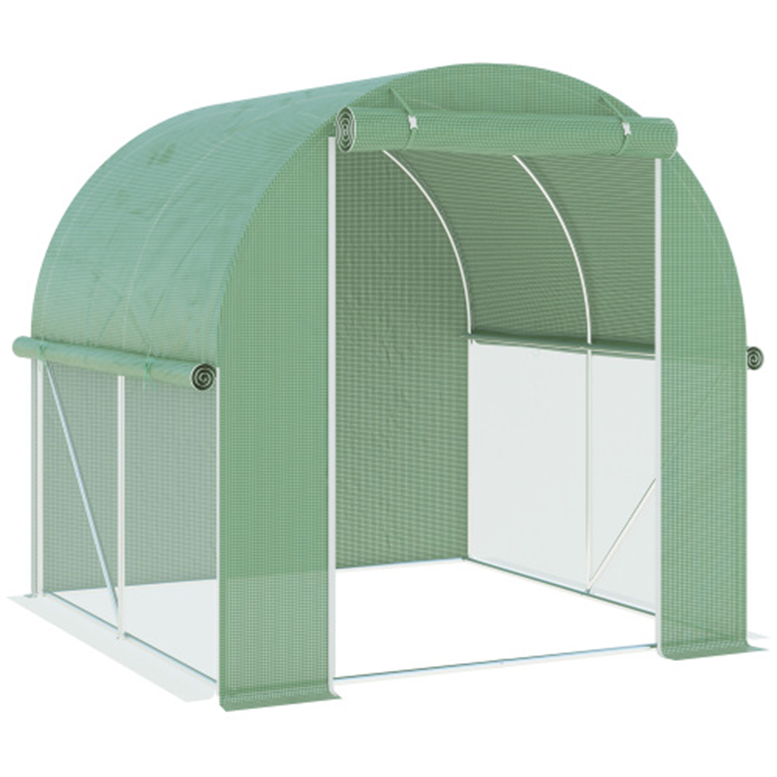LALA & WONZ Green Tunnel Greenhouse - Roll-Up Plastic Cover, Zippered ...