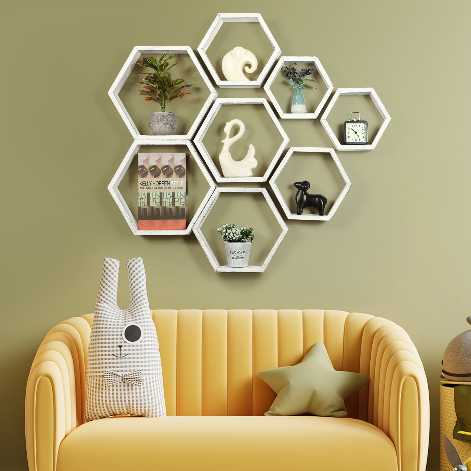 Latitude Run® Silikou 8 Piece Hexagon Floating Shelf & Reviews ...