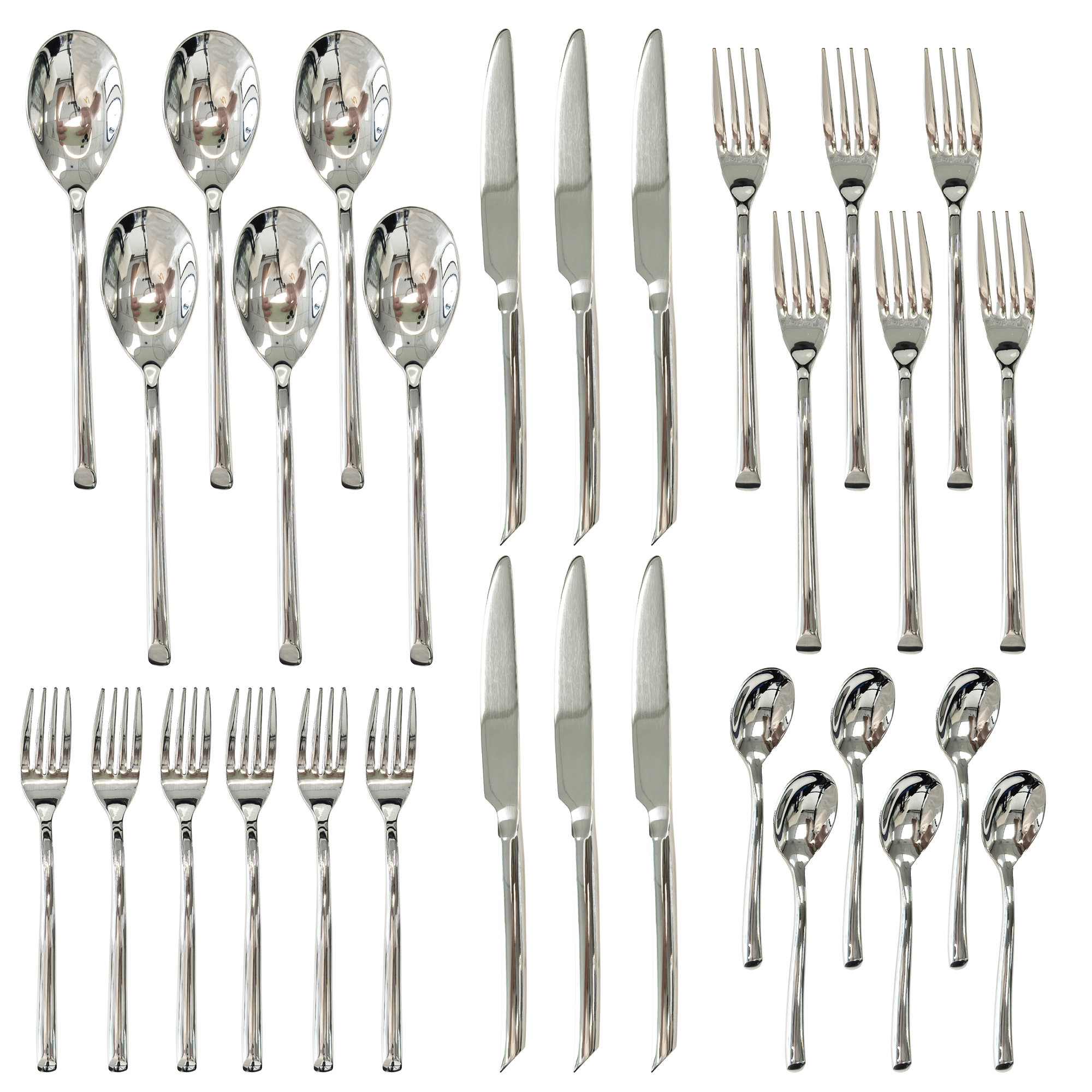 Latitude Run® High-End 30Pcs Silverware Set, Forged Stainless Steel ...