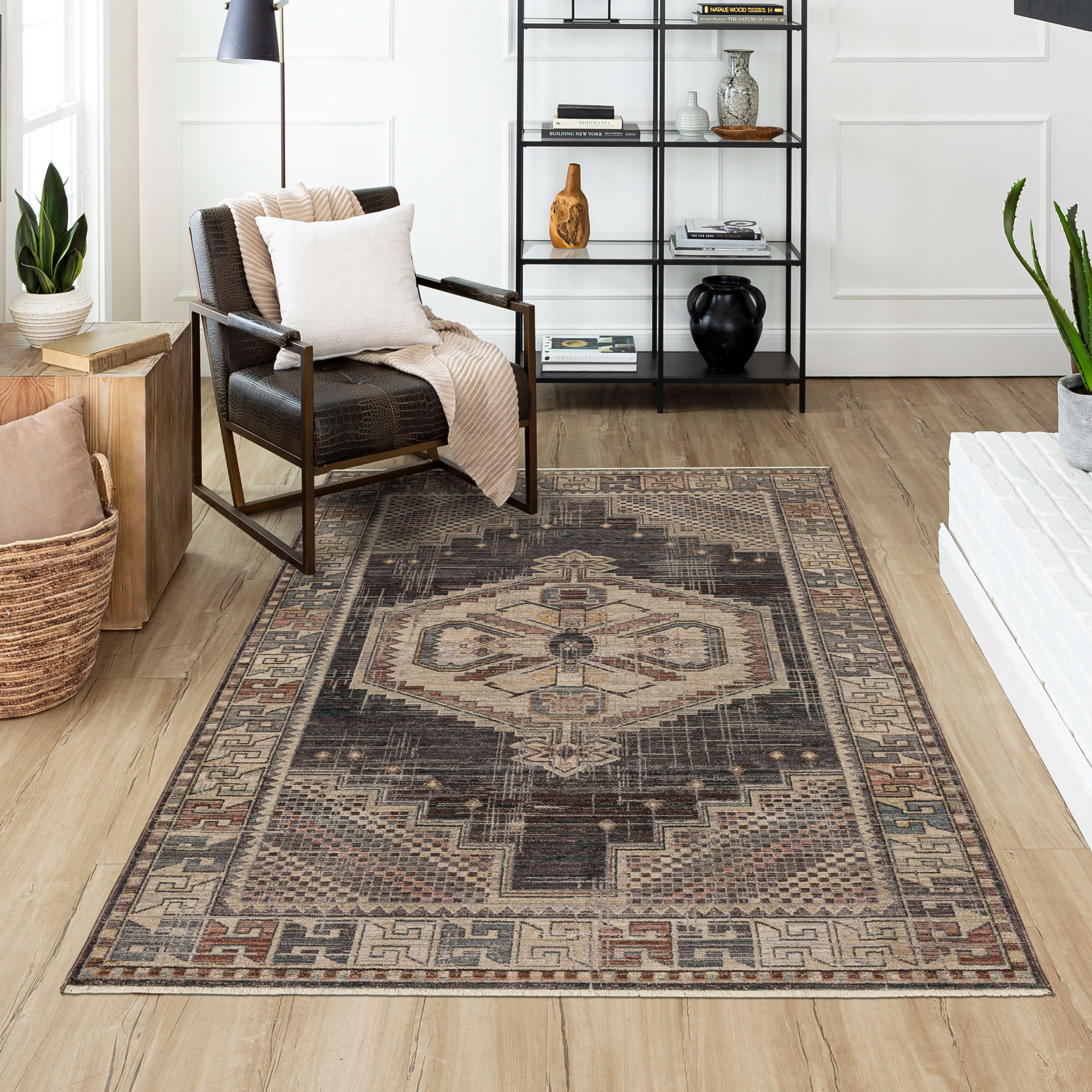 Bungalow Rose Conley Polyester Geometric Woven Mocha Area Rug & Reviews ...