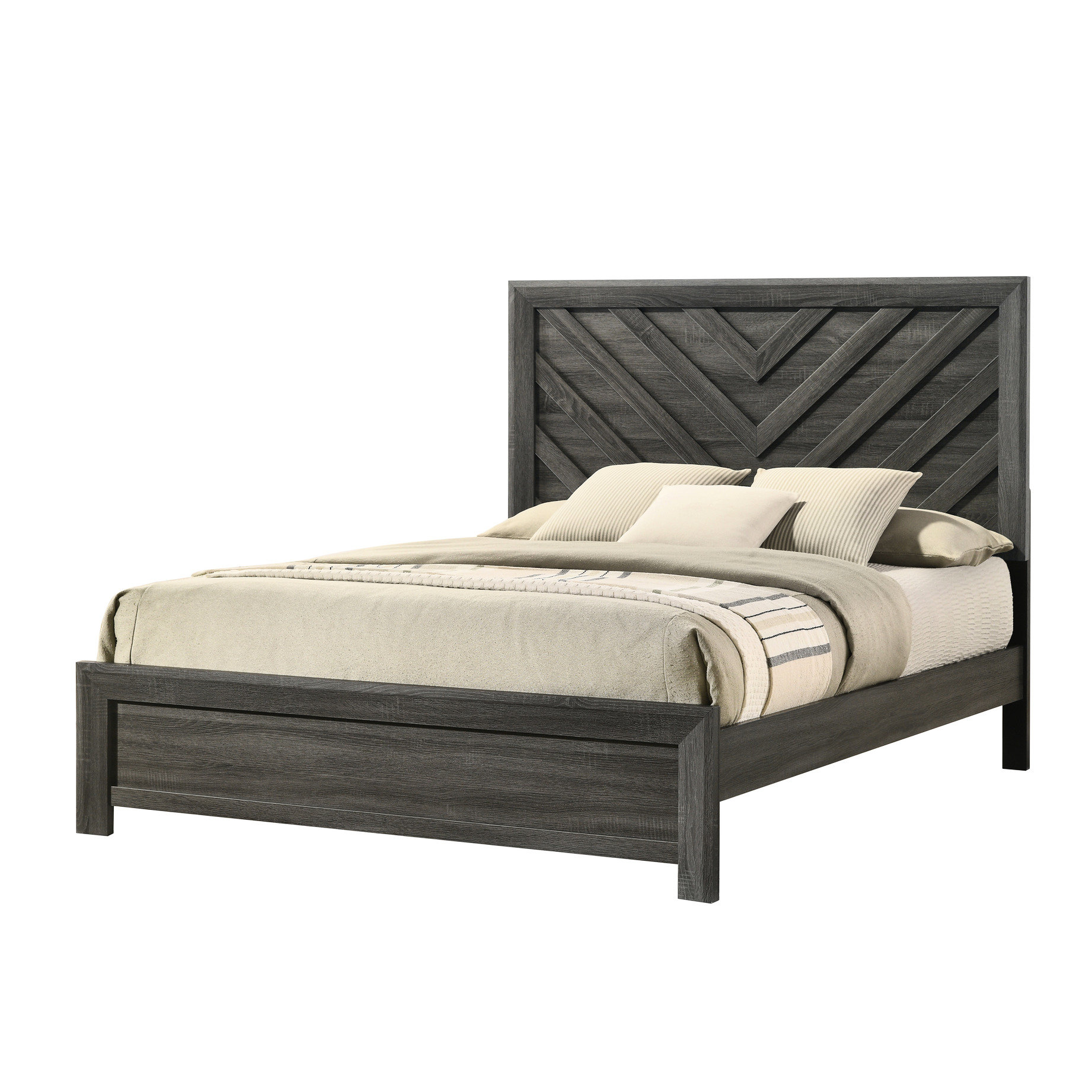 Latitude Run® Contemporary Full Size Bed With Rustic Gray Finish ...