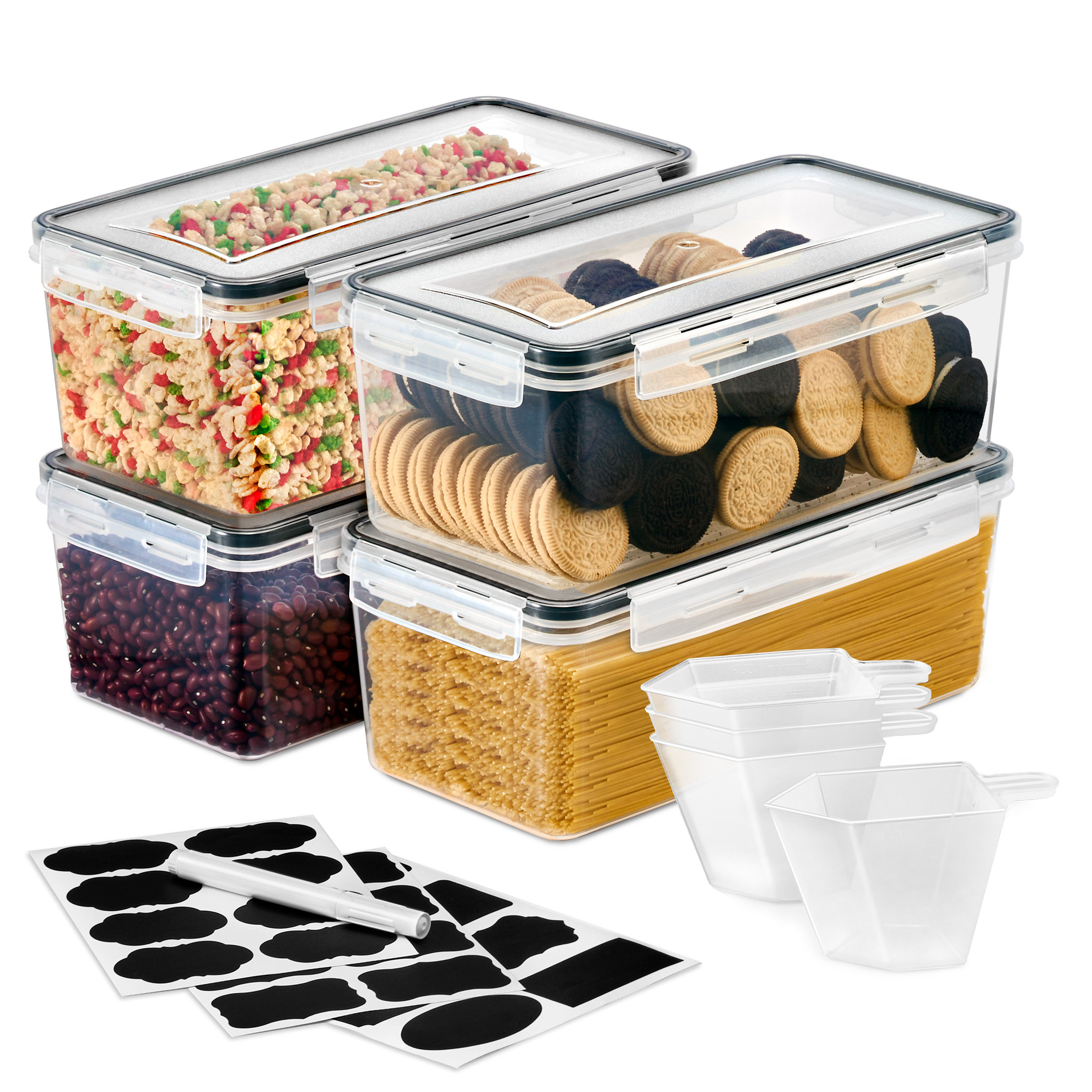 Sorbus Large Food Storage Containers - Pack of 4 with Air Tight, Four ...