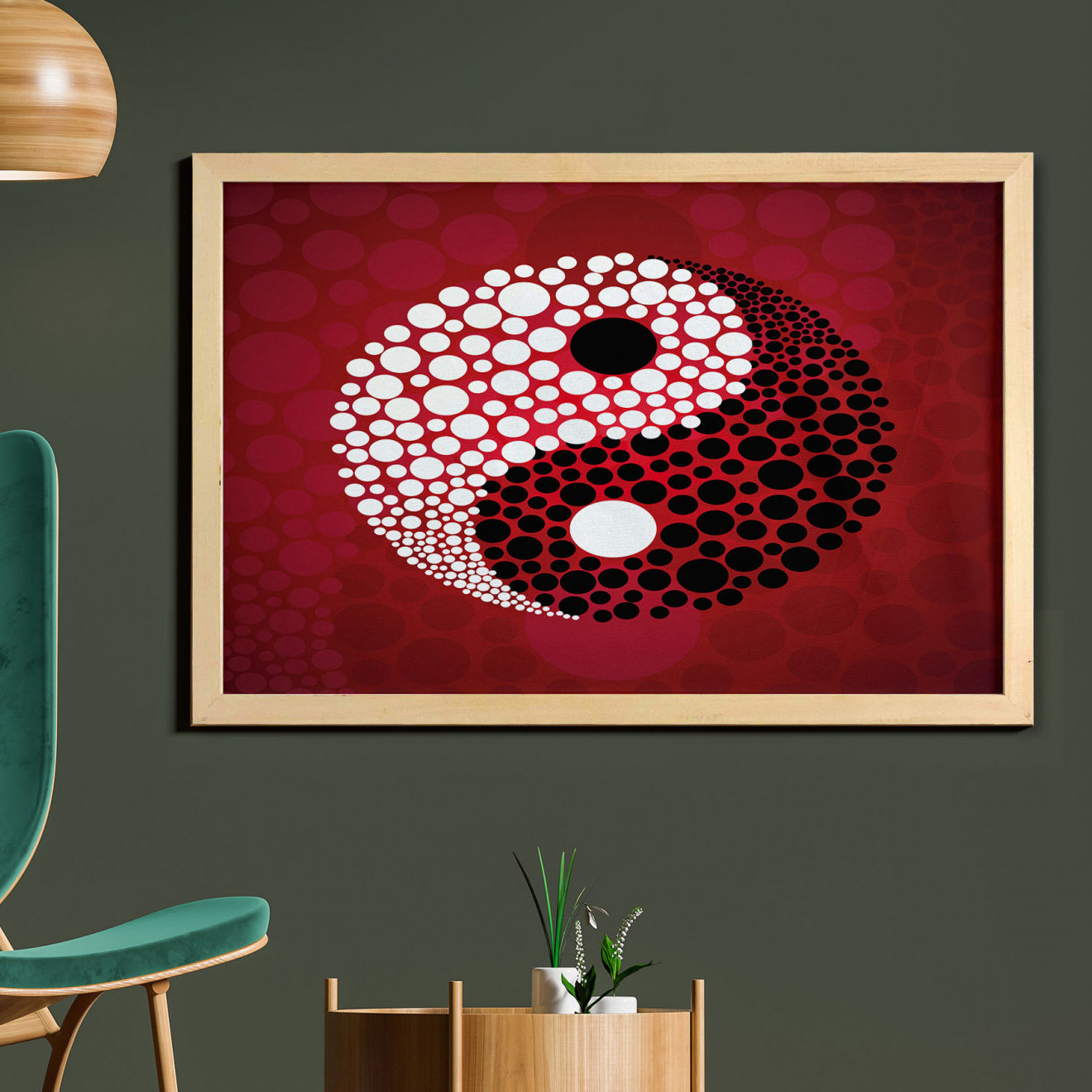 East Urban Home Ying Yang Wall Art With Frame, Abstract Graphic Design ...