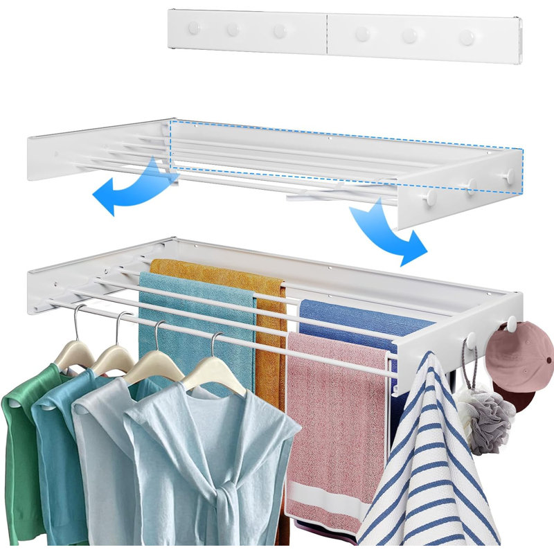 Rebrilliant Metal Wall-Mounted Drying Rack | Wayfair