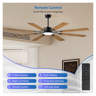 godohome 72 Inch Large Ceiling Fan with LED Light, 8-Blade Quiet ...