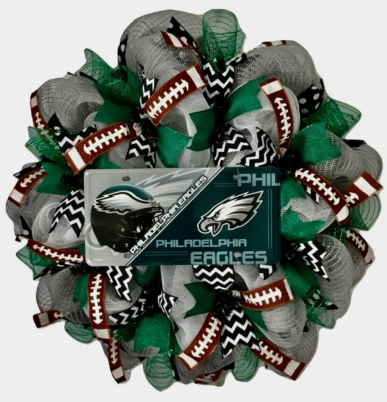 What A Mesh Football Sports Handmade 24" Deco Mesh Wreath | Wayfair