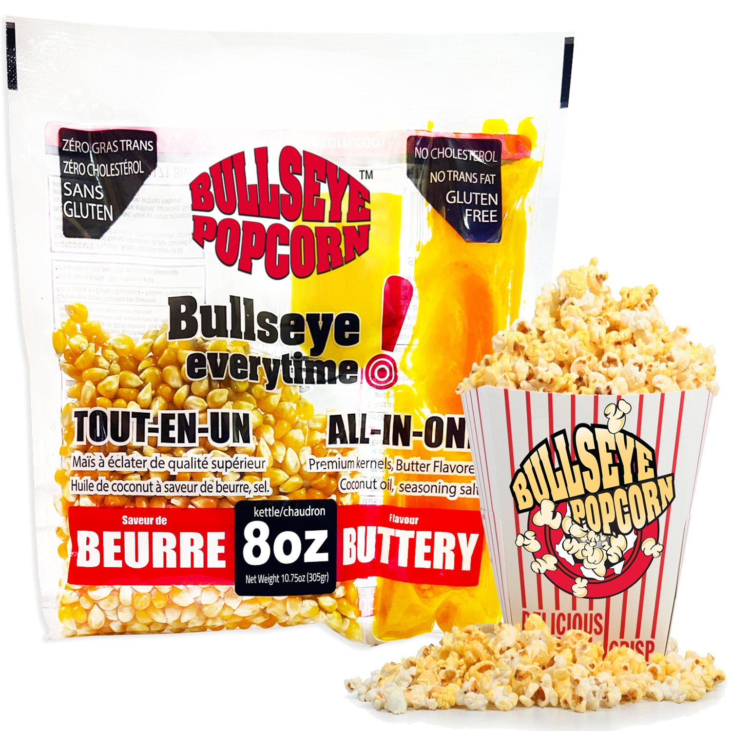GameRoomDepot Bullseye Popcorn All-in-one Tri-pack Rich Buttery Movie ...
