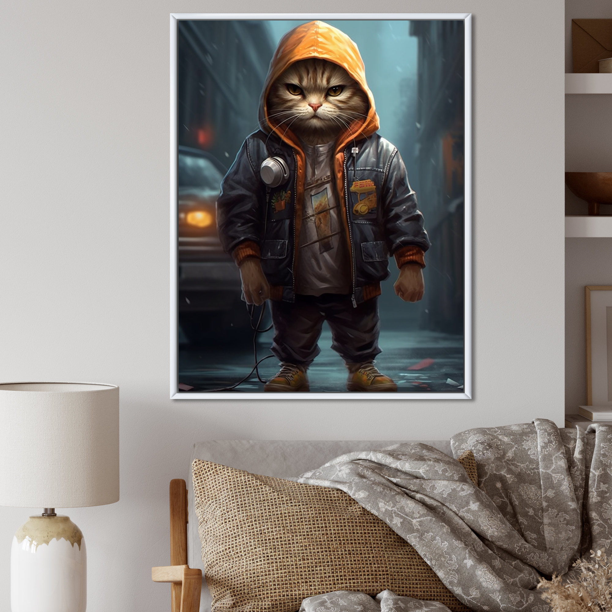 Trinx Cool Kitten Hoody Street Cred I - Animals Cat Wall Art Prints ...