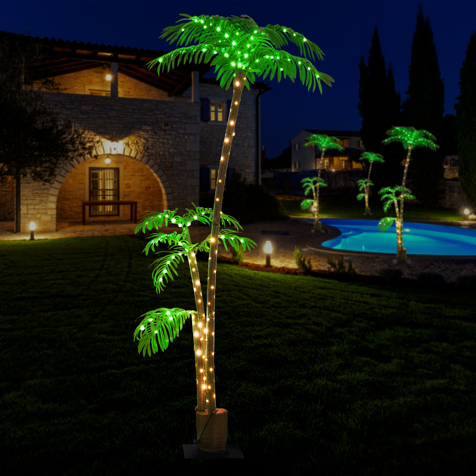 Bay Isle Home Tuley 84" LED Novelty Floor Lamp Illuminated Palm Tree ...