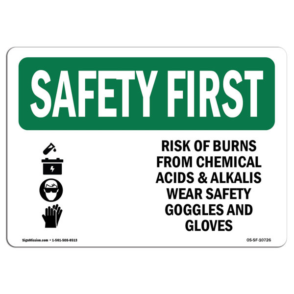 SignMission Risk of Burns from Chemical Sign | Wayfair