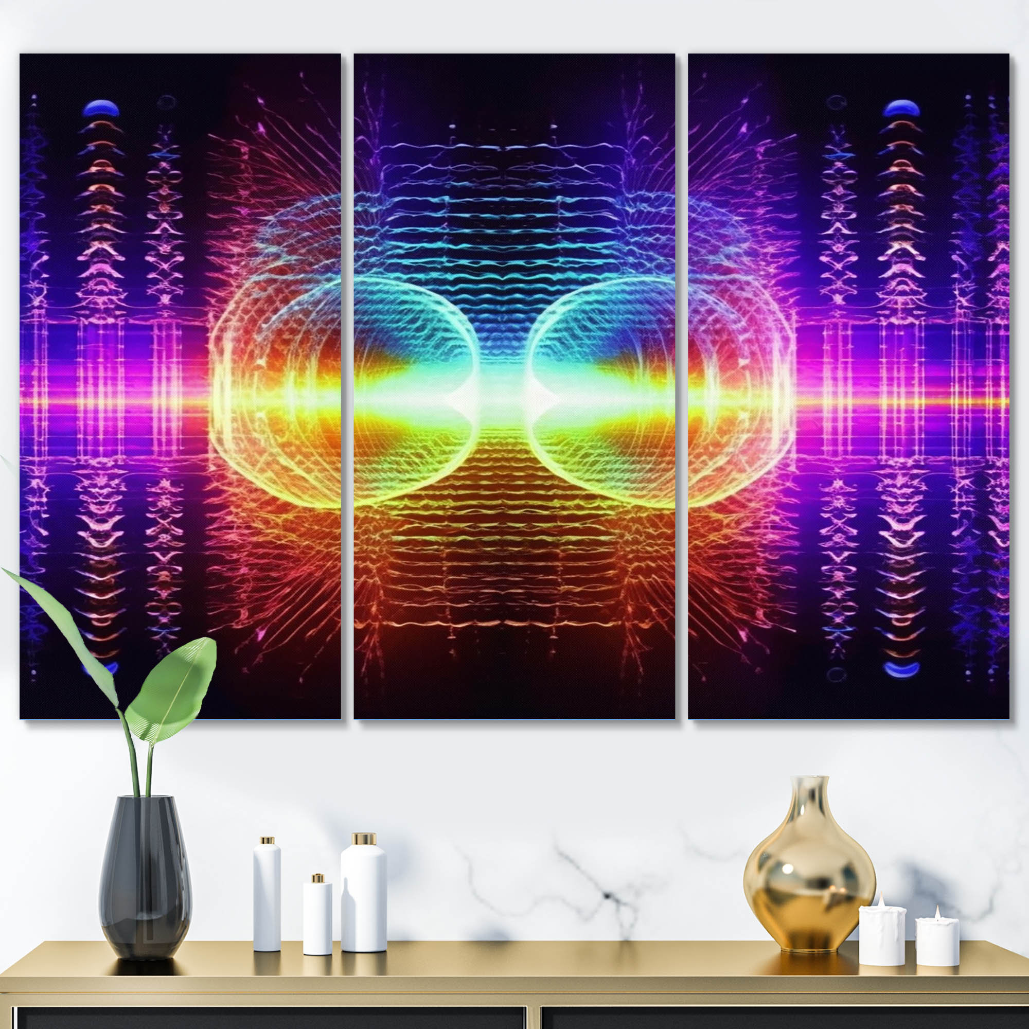 Brayden Studio® Waveform Spectrum Abstract Resonances XI 3 Pieces | Wayfair