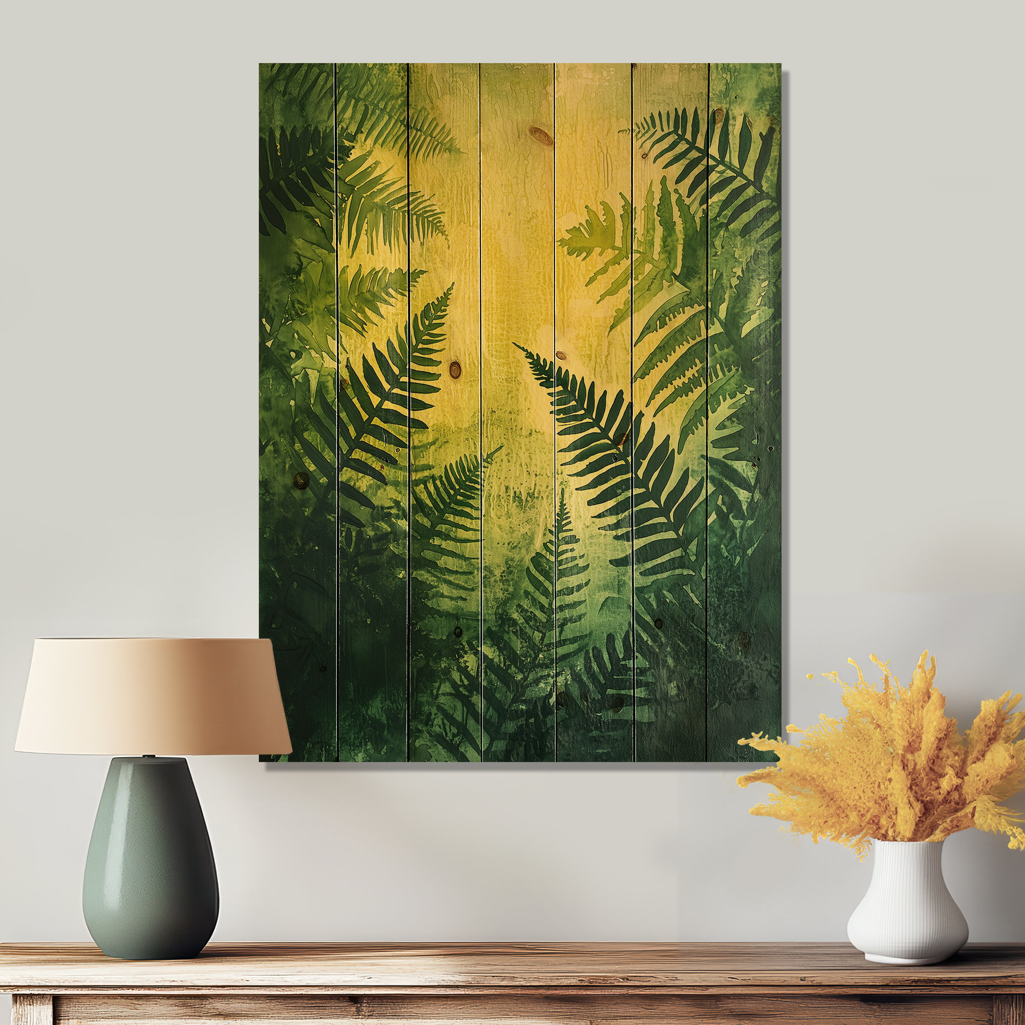 Ophelia & Co. Minimalism Fern Tranquility On The Summer I - Ferns Wood ...