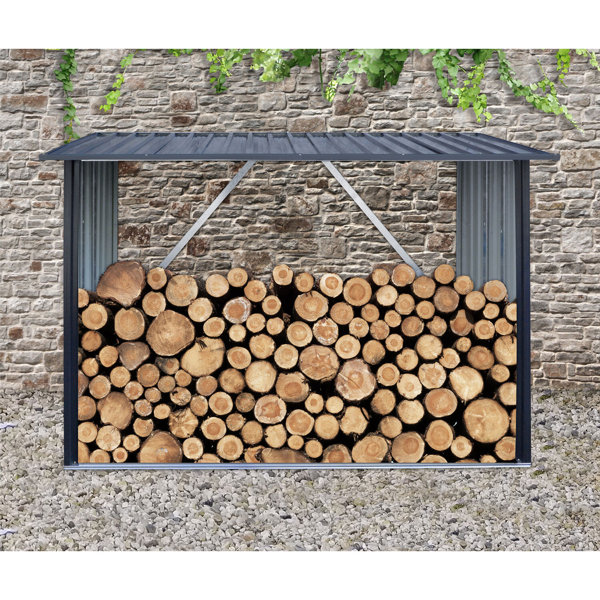 Hanover 85'' W Metal Log Rack & Reviews | Wayfair