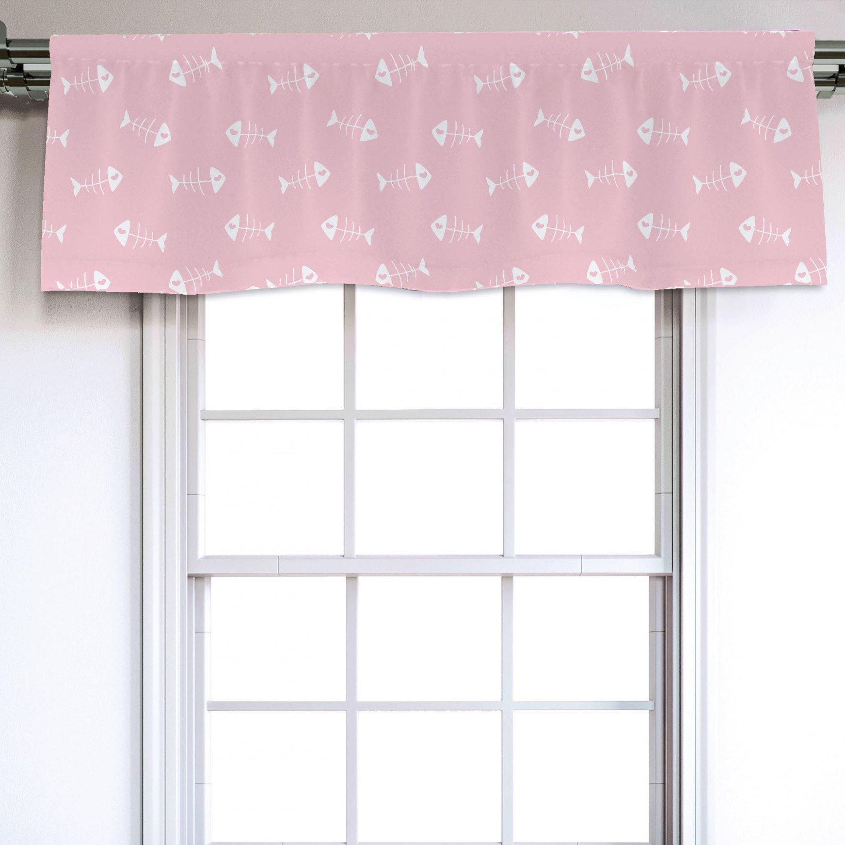 East Urban Home Geometric Round Dots 54" Window Valance | Wayfair