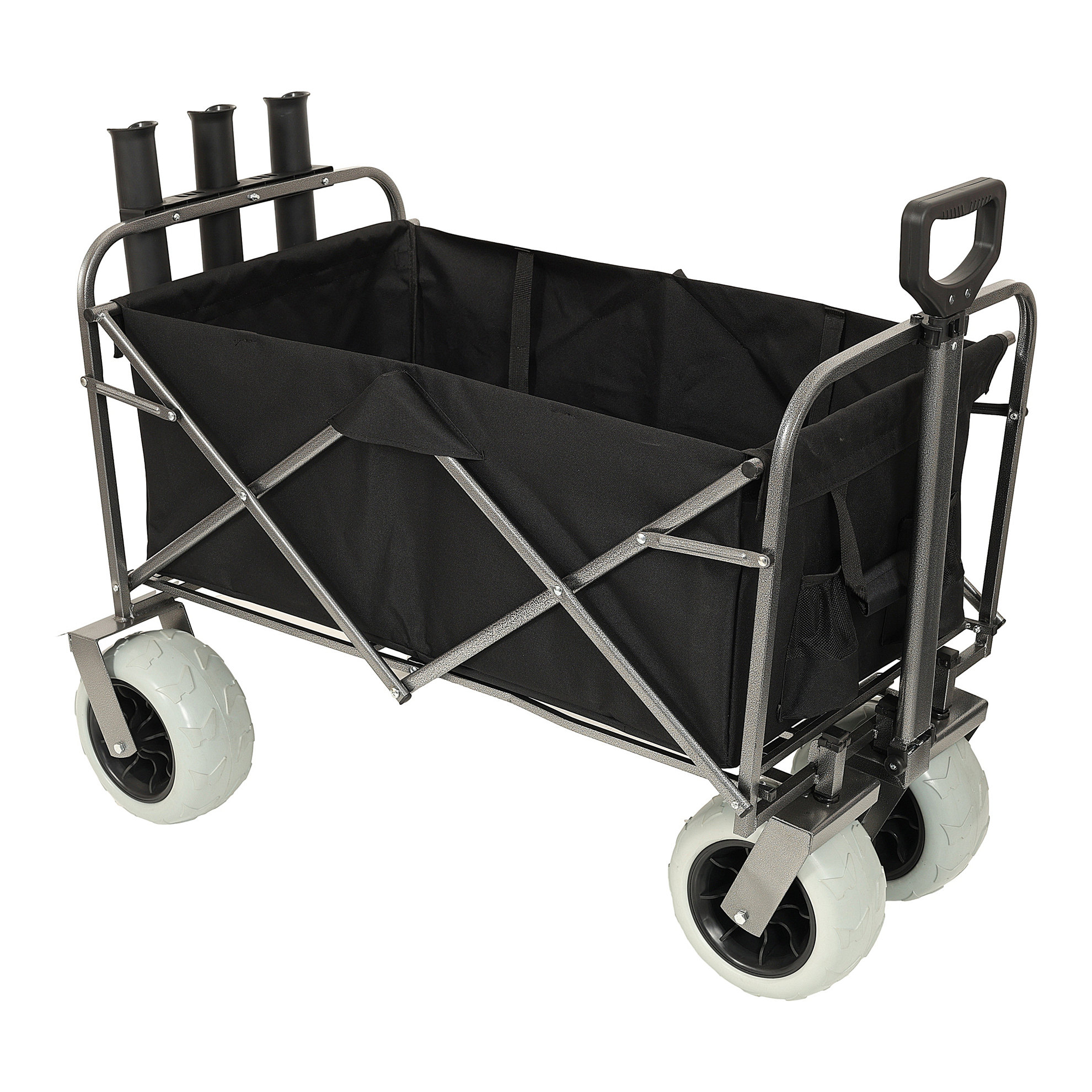 Red Cloud Fishing Cart With Rod Holders ,Beach Wagon With Big Wheels ...