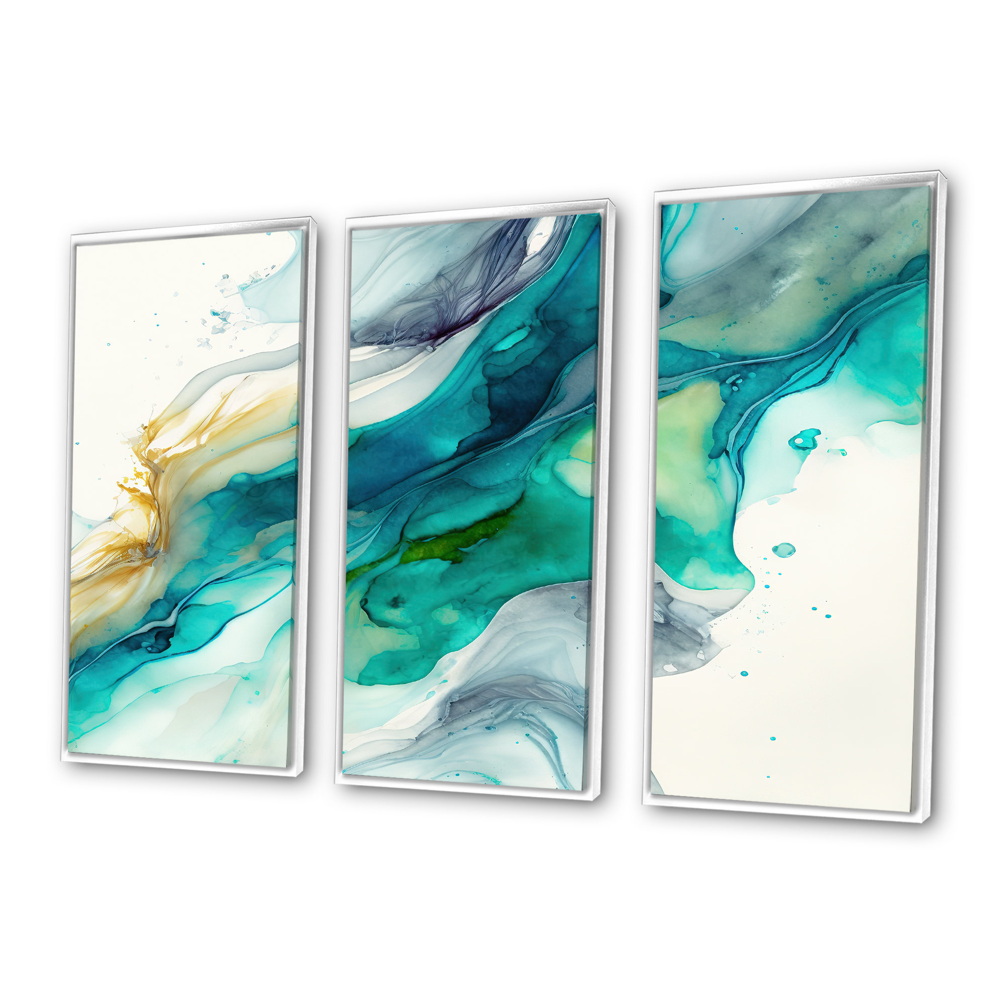 Ivy Bronx Tropical Turquoise Joyfulness VI - 3 Piece Print on Canvas ...