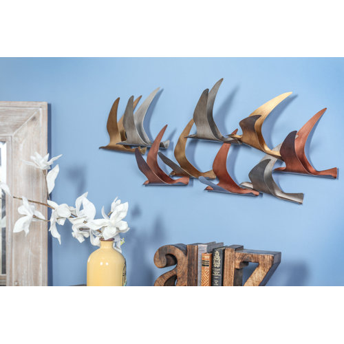 Rosecliff Heights Natural Birds in Flight Wall Décor & Reviews | Wayfair