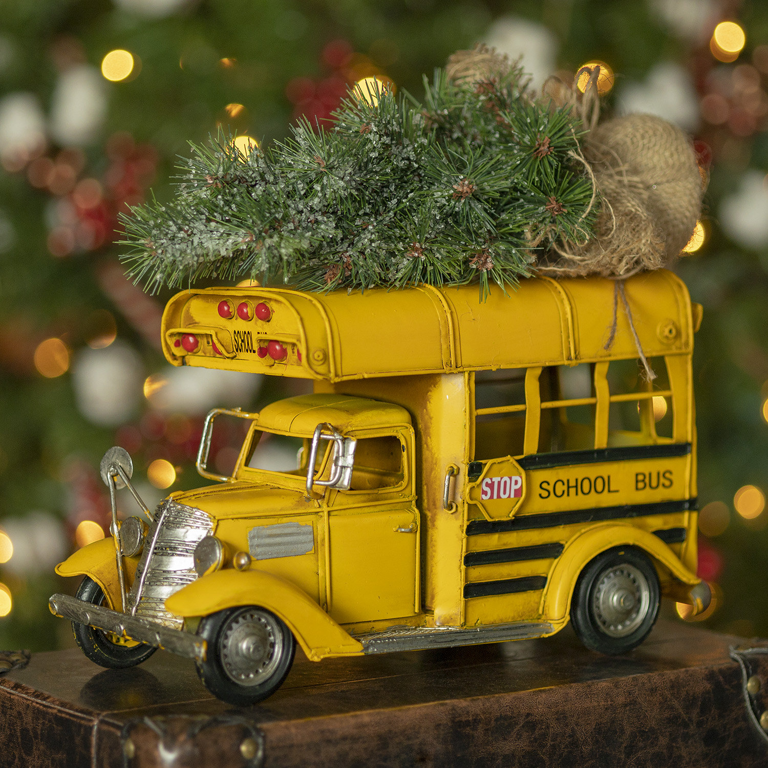 The Holiday Aisle® School Bus with Christmas Tree | Wayfair