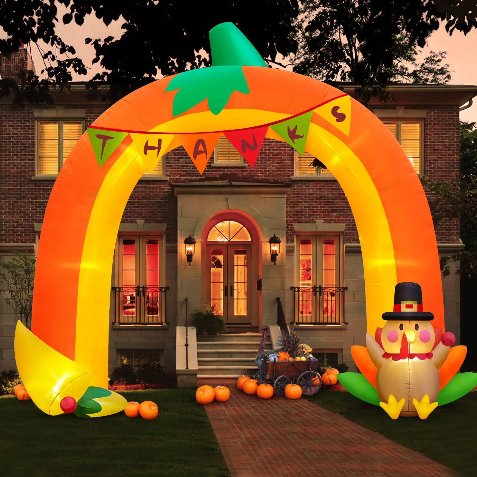 The Holiday Aisle® 10FT Giant Thanksgiving Inflatables Archway Outdoor ...