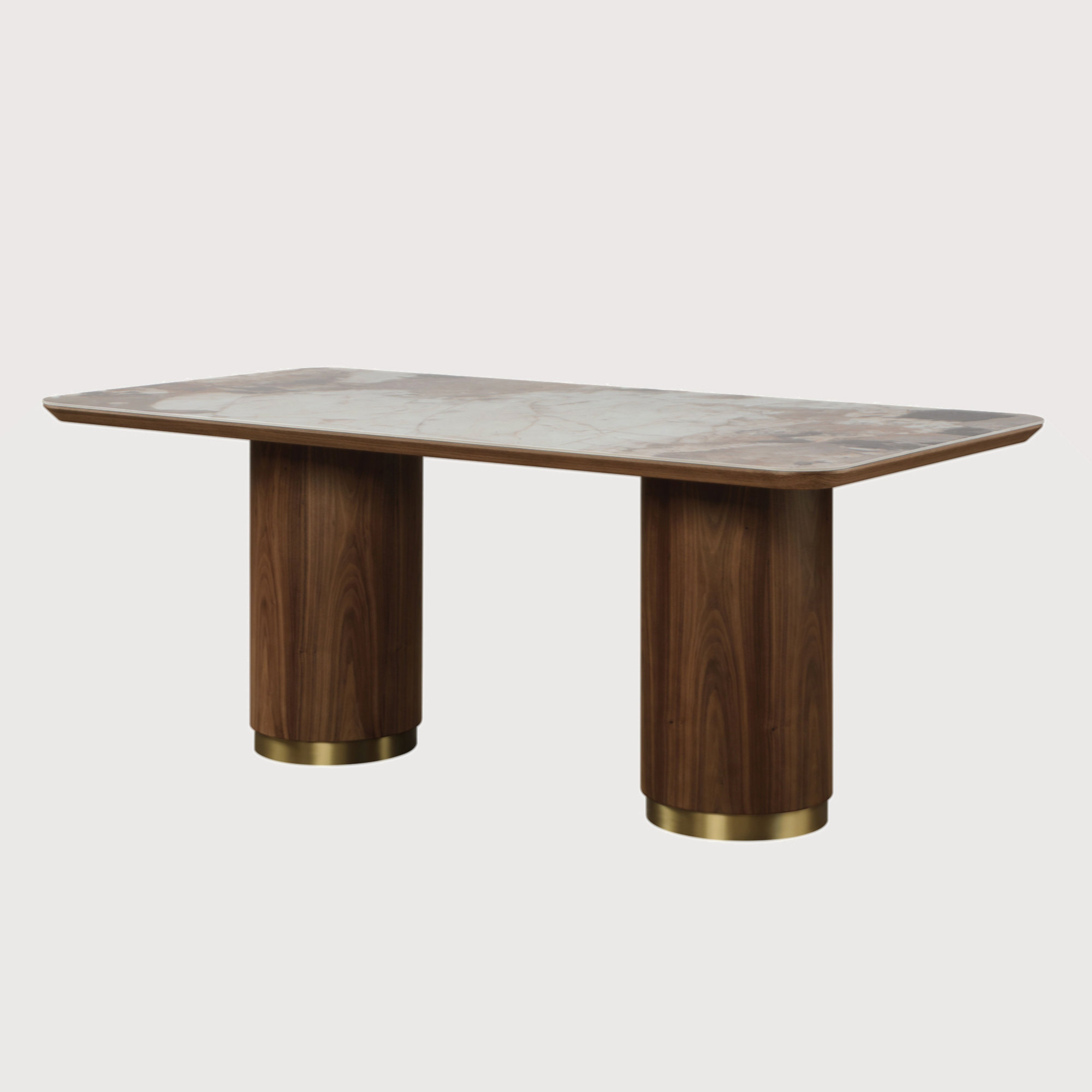 Corrigan Studio® Cloyd Ceramic Top & Walnut Finish Dining Table | Wayfair