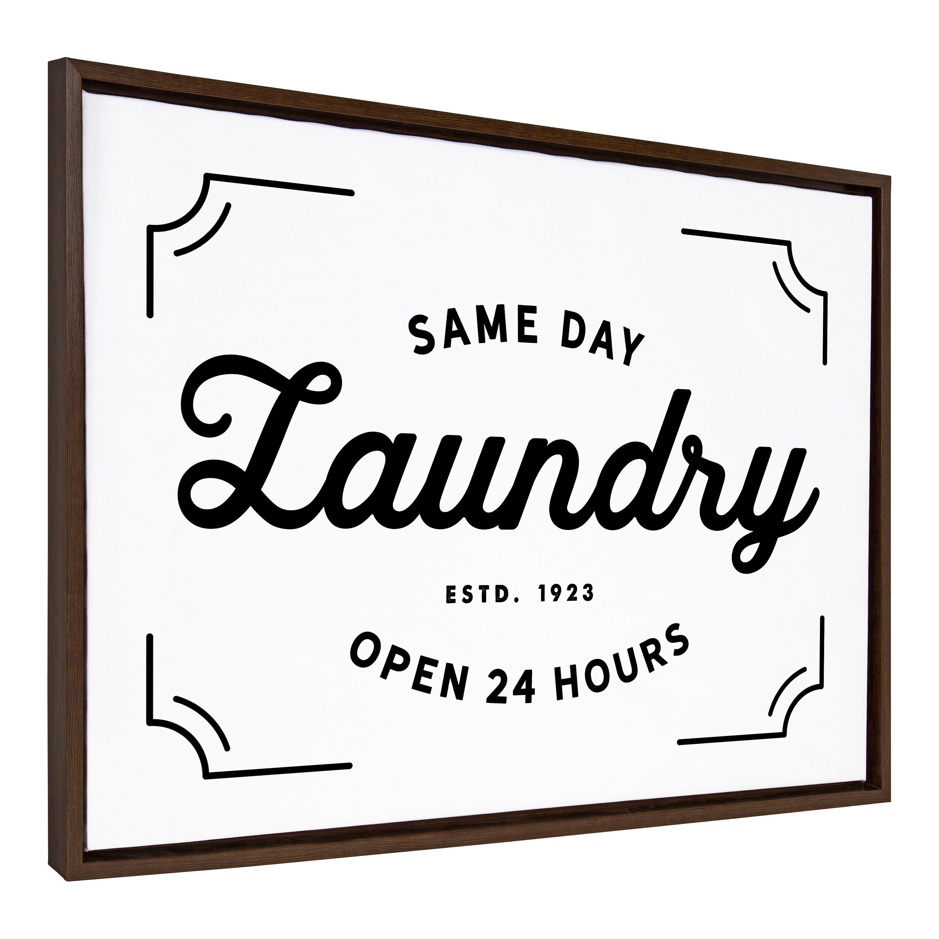 Gracie Oaks Same Day Laundry White by Maggie Price - Floater Frame ...