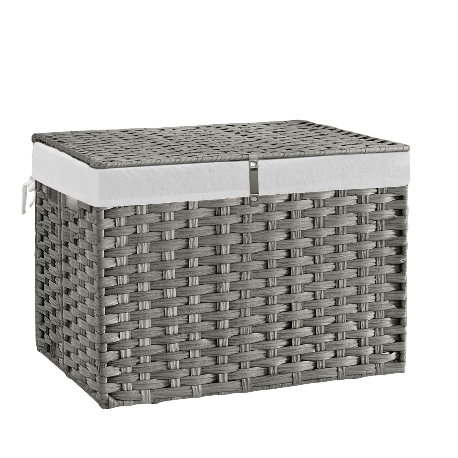 One Allium Way® Woven Storage Baskets with Lid & Lock(Set of 3) | Wayfair