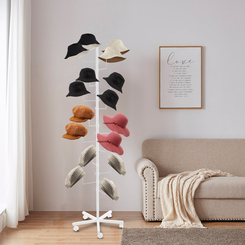 Everly Quinn Freestanding Hat Rack Hat Display Rack Golden | Wayfair