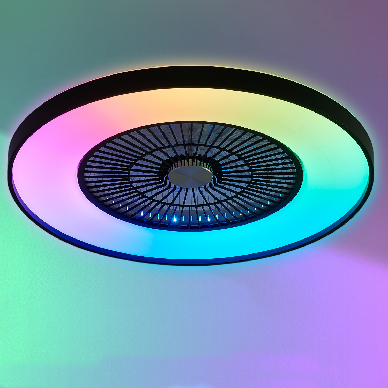Wrought Studio™ Makaiyla Smart RGB Ceiling Fan Light, 16 Million Colors ...