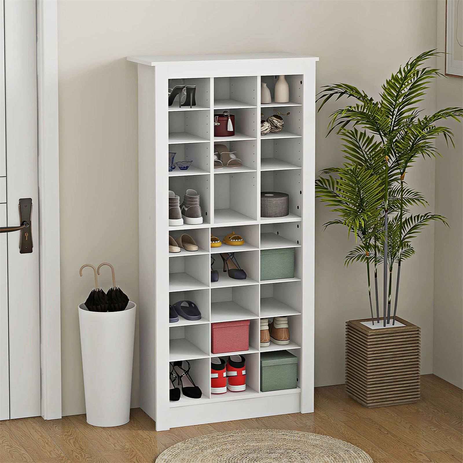 Lark Manor™ Tall Cabinet Storage Organizer with Open Cubes and ...