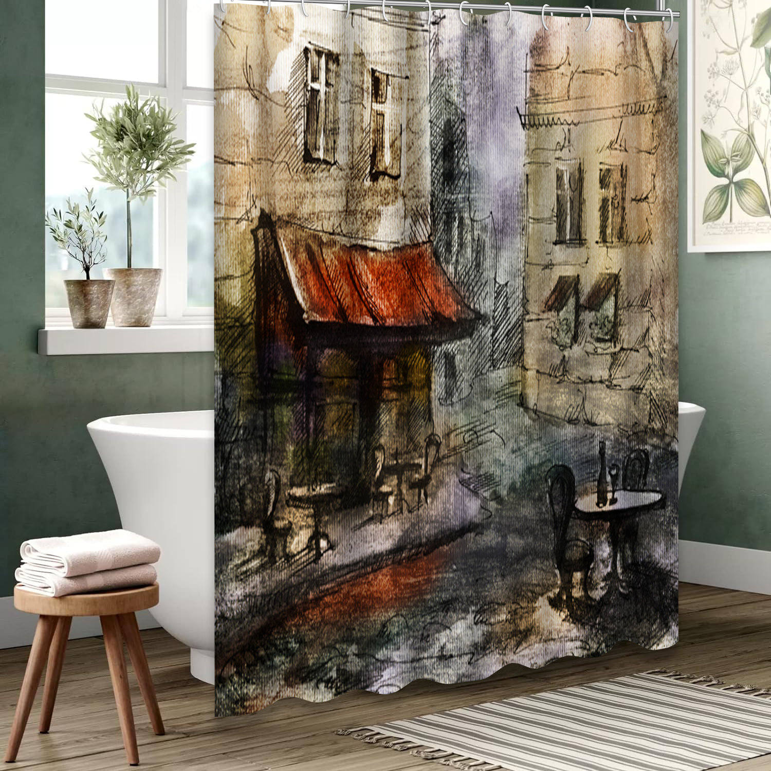 East Urban Home Rideau de douche Old French - Wayfair Canada