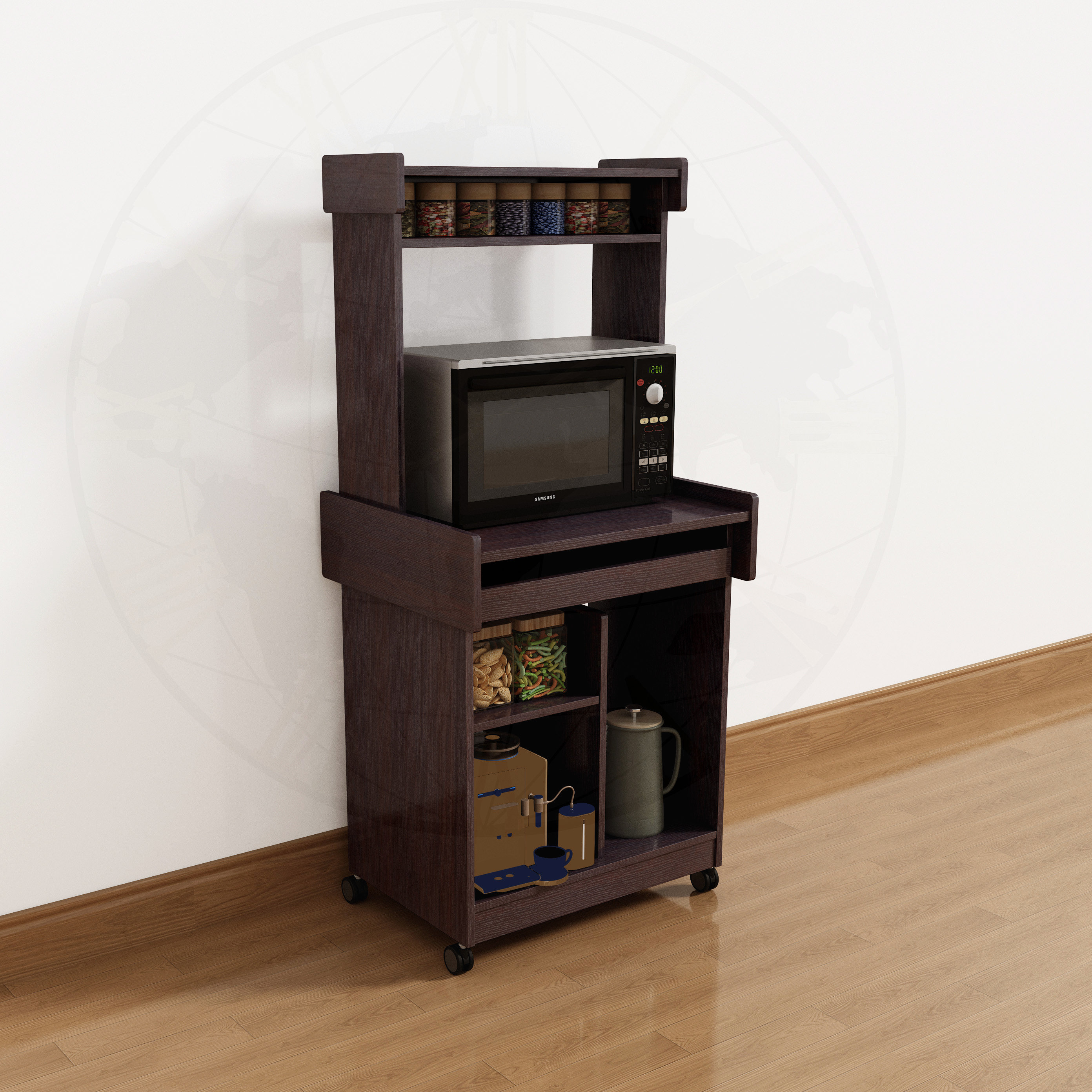 Lark Manor™ Cart Coffee Station Computer Cart On Locking Castors Hutch ...