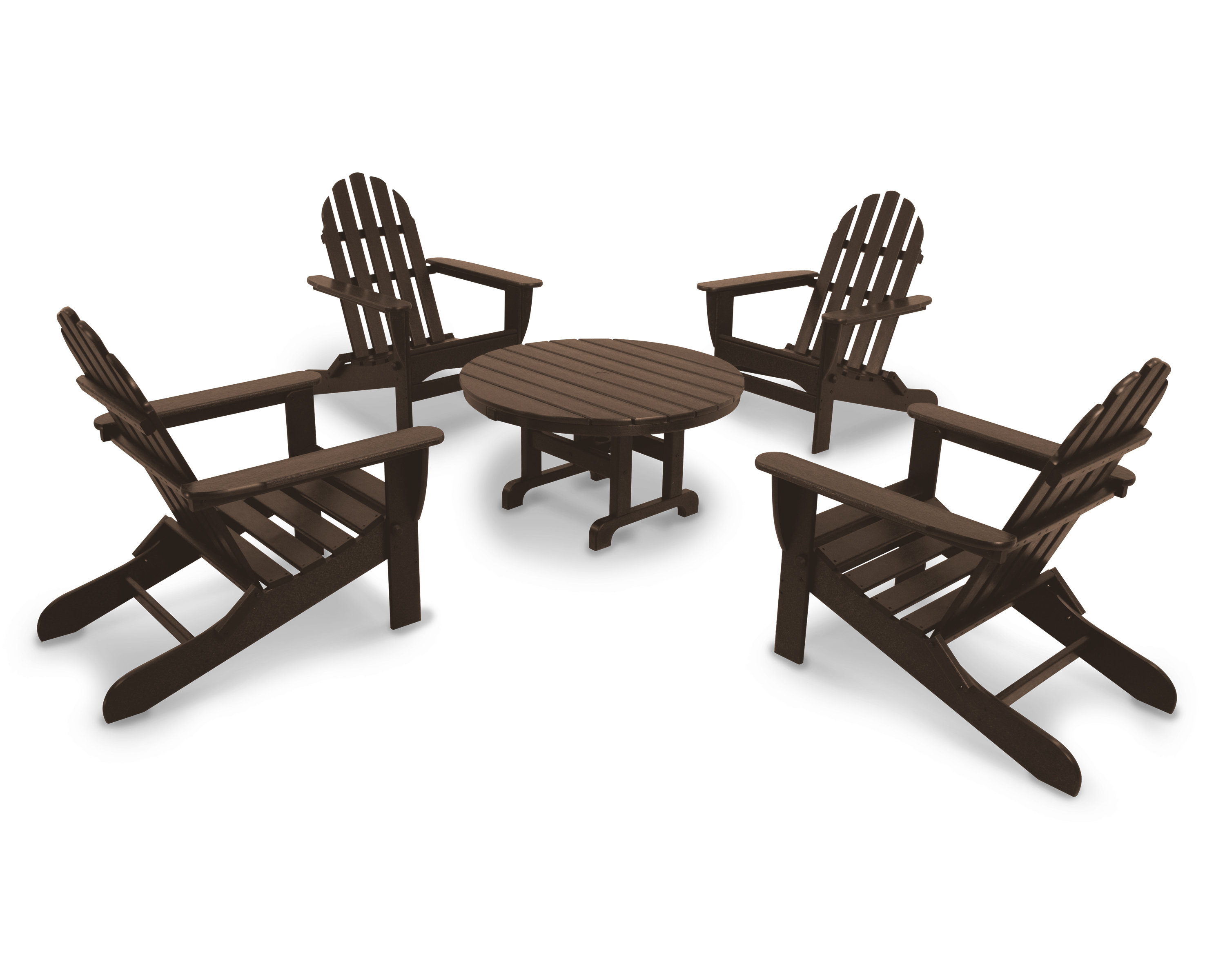 POLYWOOD® POLYWOOD Classics 5-Piece Folding Adirondack Conversation Set ...