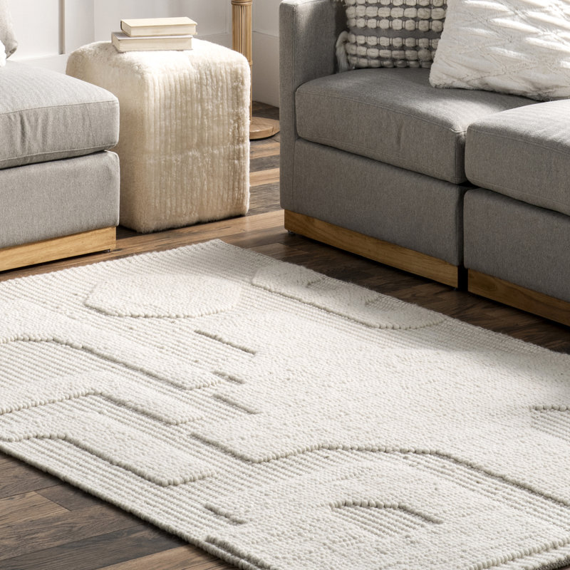 Dakota Fields AvionTextured Geometric Wool Area Rug & Reviews | Wayfair