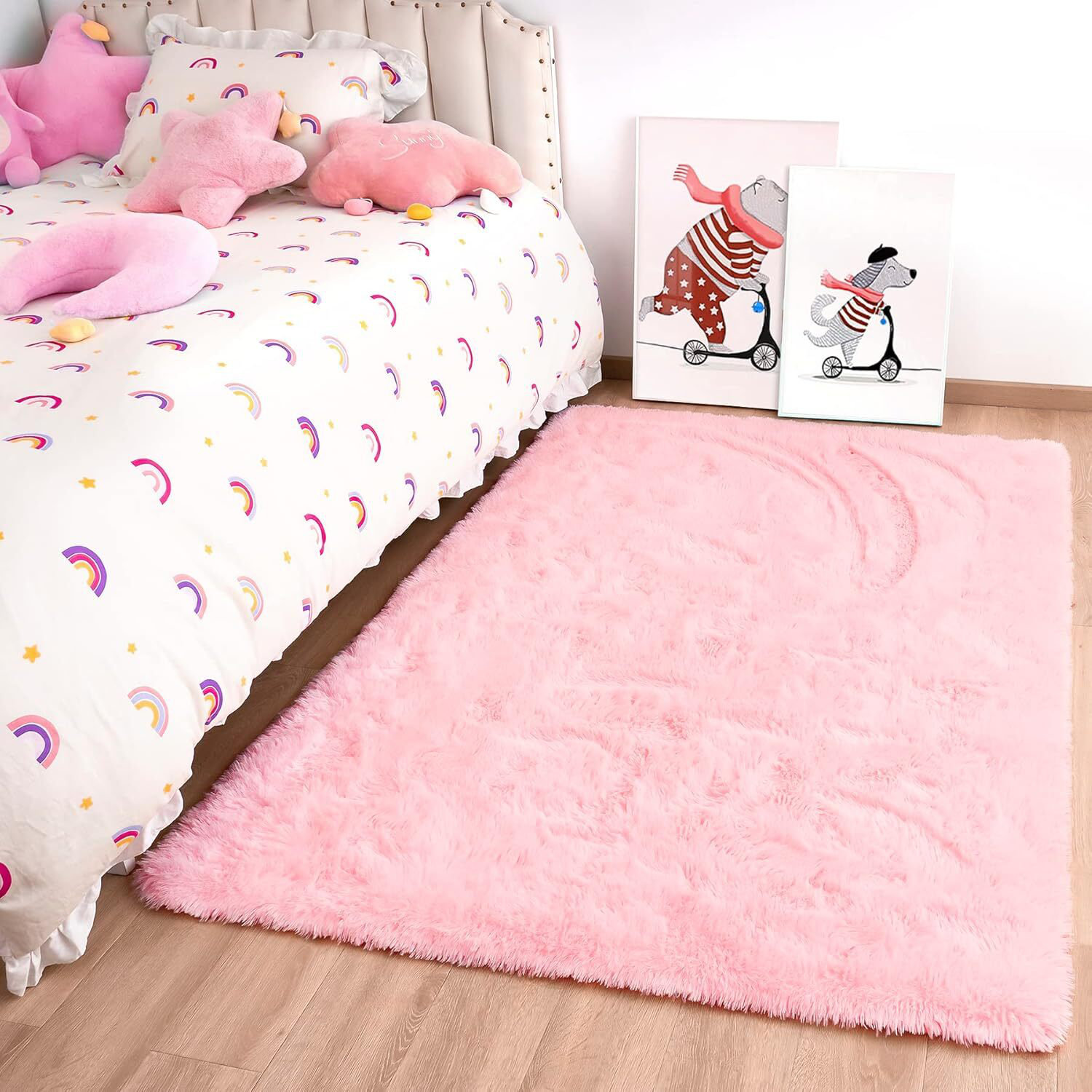 Mercer41 Fluffy Pink Rugs for Bedroom 3x5 | Wayfair