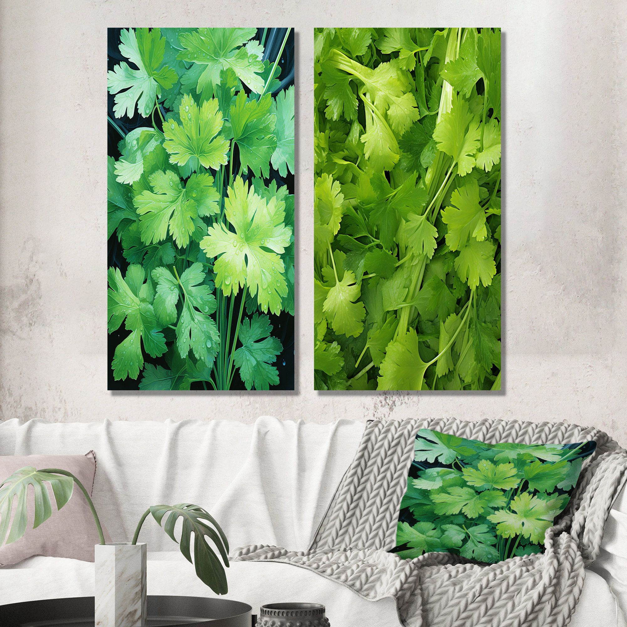 Lark Manor™ Herbs Parsley Dance I - Herbs Metal Wall Art Set Of 2 | Wayfair